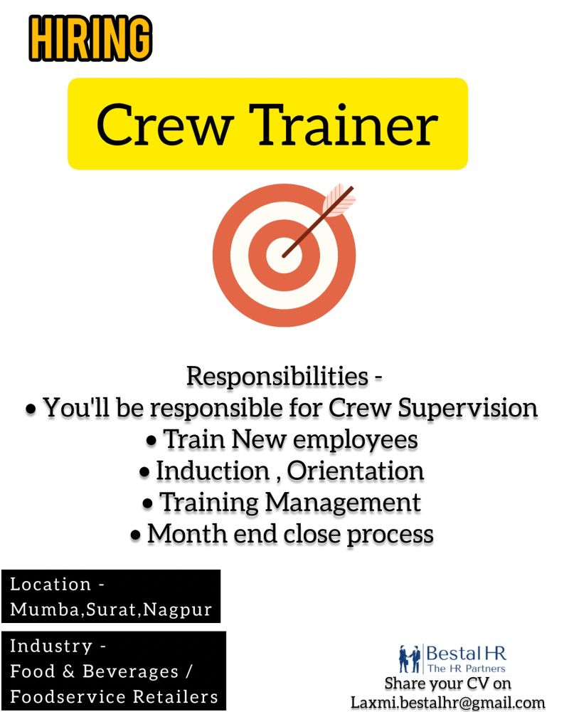 Laxmi Sharma on LinkedIn: #hiring #crewtrainer #trainer #crewsupervisor ... Laxmi Sharma on LinkedIn: #hiring #crewtrainer #trainer #crewsupervisor ...