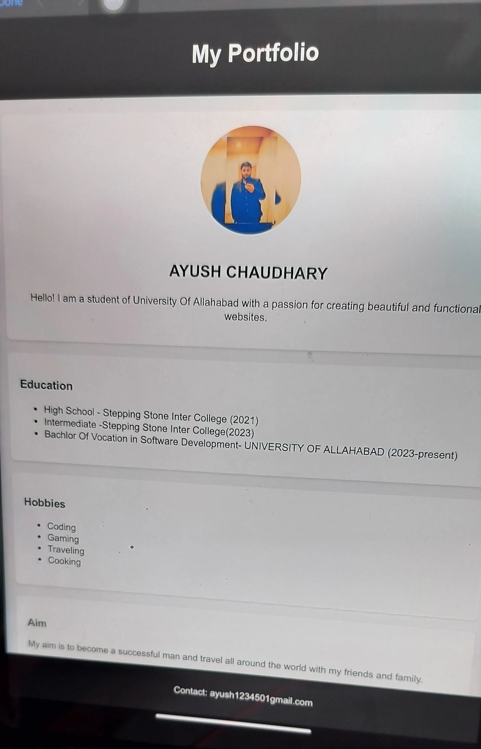 Ayush Chaudhary on LinkedIn: My First Portfolio created by using HTML ... Ayush Chaudhary on LinkedIn: My First Portfolio created by using HTML ...