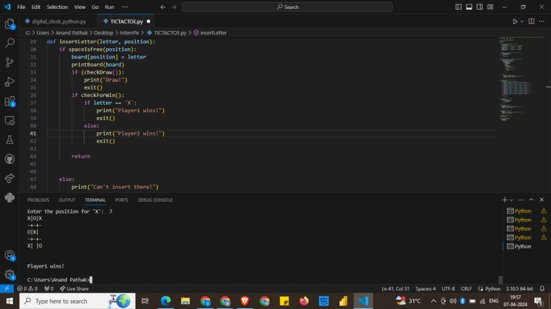 Ayush Raj on LinkedIn: #python #pythonprojects #tictactoe Ayush Raj on LinkedIn: #python #pythonprojects #tictactoe