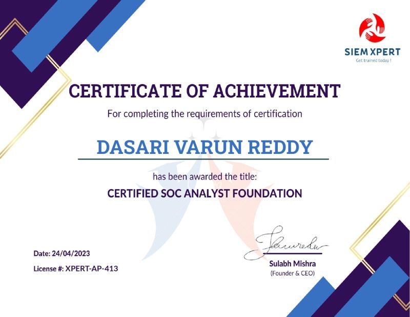Dasari Varun Reddy on LinkedIn: #share #connections #cyberdefense # ... Dasari Varun Reddy on LinkedIn: #share #connections #cyberdefense # ...