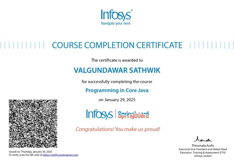 Sathwik Valgundawar on LinkedIn: #java #infosysspringboard #coding # ... Sathwik Valgundawar on LinkedIn: #java #infosysspringboard #coding # ...