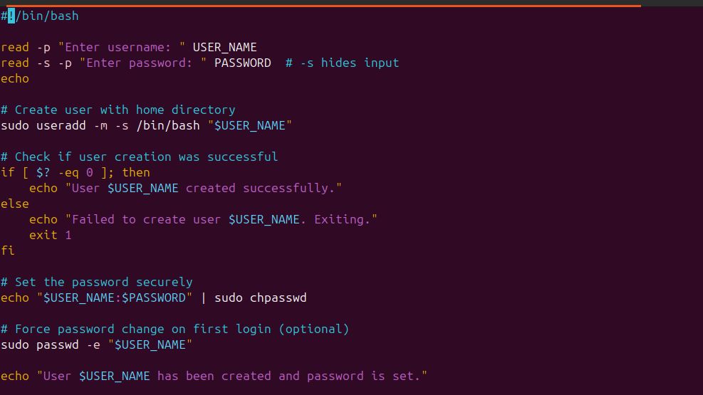 🚀 Automating User Creation in Linux with Bash 🚀 As a DevOps Engineer ... 🚀 Automating User Creation in Linux with Bash 🚀 As a DevOps Engineer ...