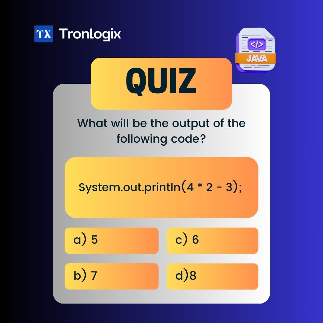 #javaquiz #codingchallenge #techtrivia #programmingfun #tronlogix ... #javaquiz #codingchallenge #techtrivia #programmingfun #tronlogix ...