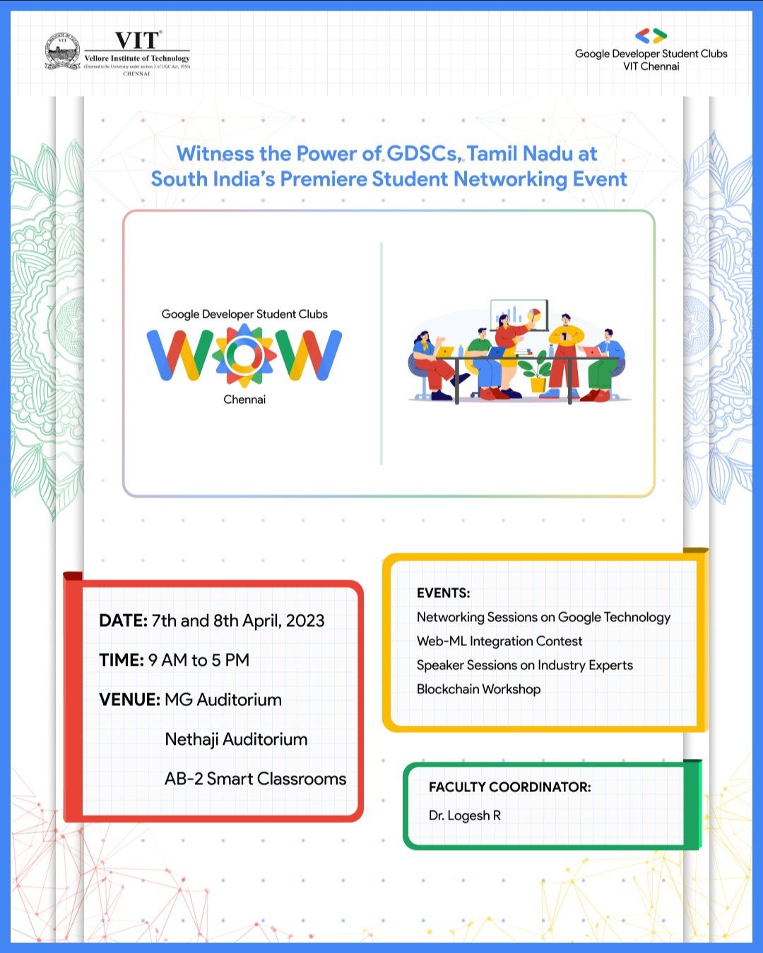 GDSC WoW Chennai on LinkedIn: Greetings everyone! GDSC is back with ... GDSC WoW Chennai on LinkedIn: Greetings everyone! GDSC is back with ...