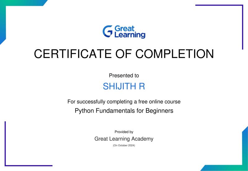 Shijith R on LinkedIn: I have successfully completed the Shijith R on LinkedIn: I have successfully completed the