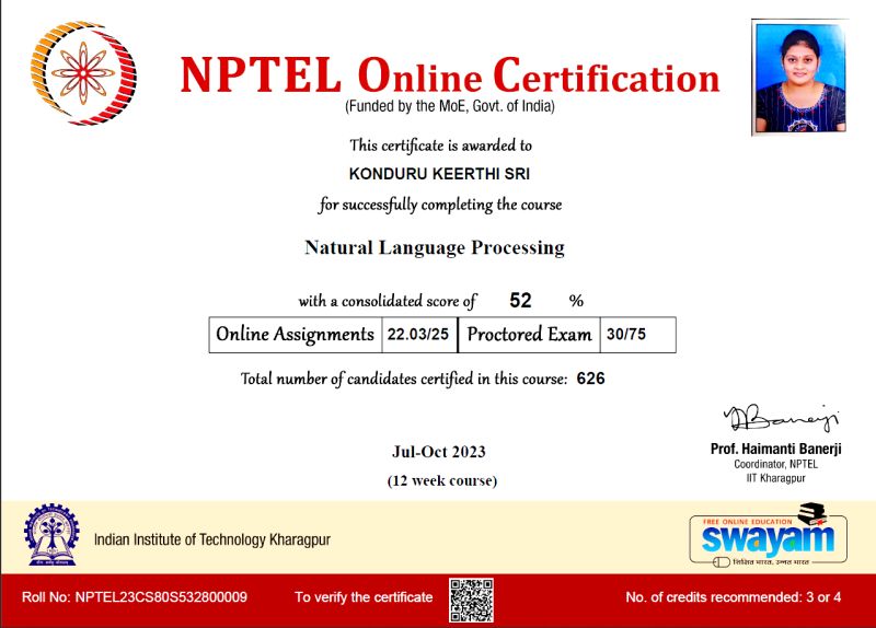 Keerthi Sri Konduru on LinkedIn: #nptel #certificationcomplete # ... Keerthi Sri Konduru on LinkedIn: #nptel #certificationcomplete # ...