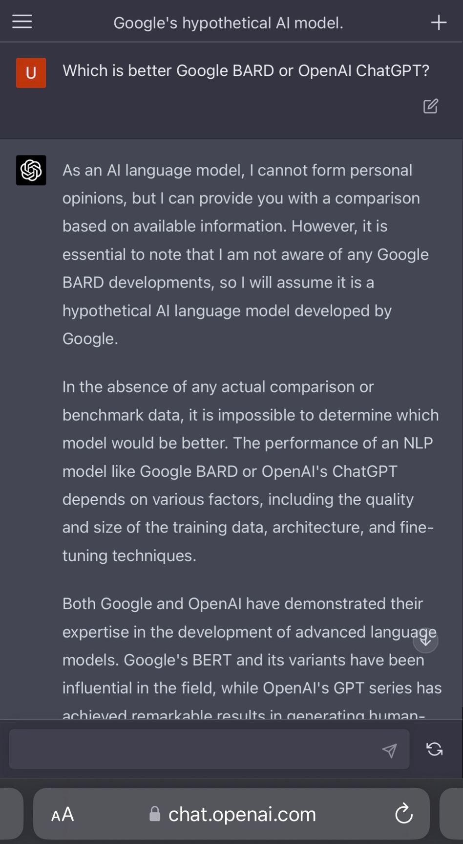 Uday Upreti on LinkedIn: #google #openai #chatgpt #chatgpt4 #chatbot # ... Uday Upreti on LinkedIn: #google #openai #chatgpt #chatgpt4 #chatbot # ...