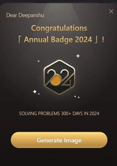 Deepanshu Sethi on LinkedIn: #leetcode #2024badge #problemsolving # ... Deepanshu Sethi on LinkedIn: #leetcode #2024badge #problemsolving # ...