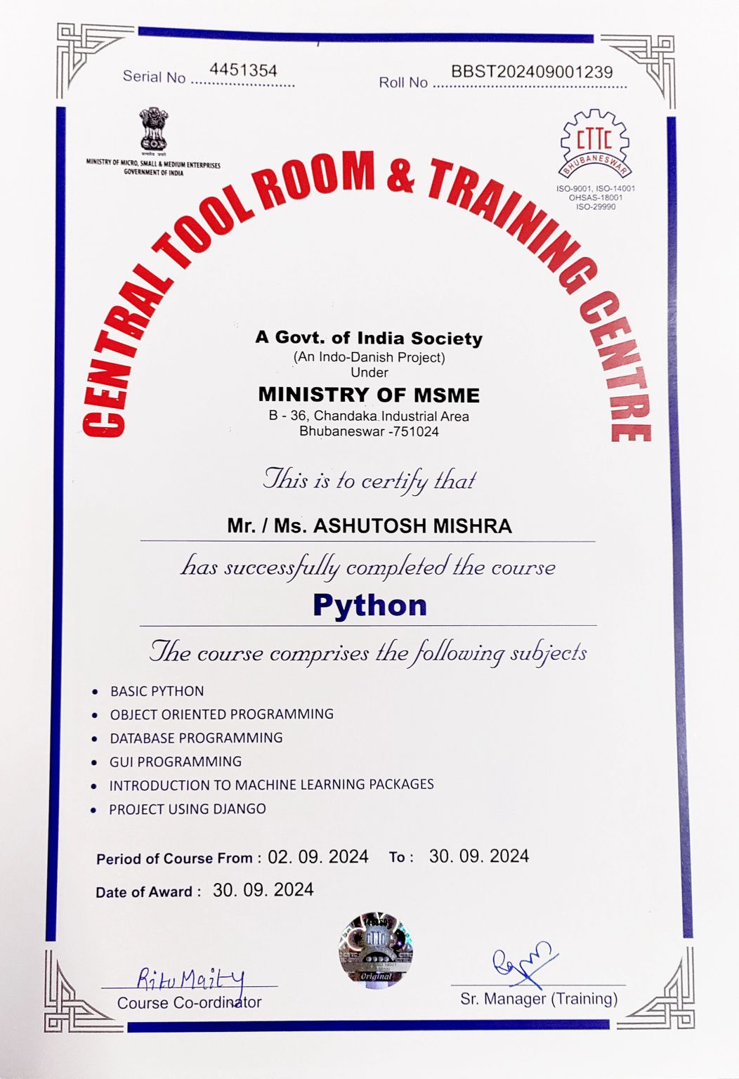 Ashutosh Mishra on LinkedIn: I received a python programming ... Ashutosh Mishra on LinkedIn: I received a python programming ...