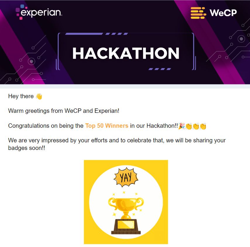 Indhuprakash T M on LinkedIn: #hackathon #wecp #experian #top50 # ... Indhuprakash T M on LinkedIn: #hackathon #wecp #experian #top50 # ...