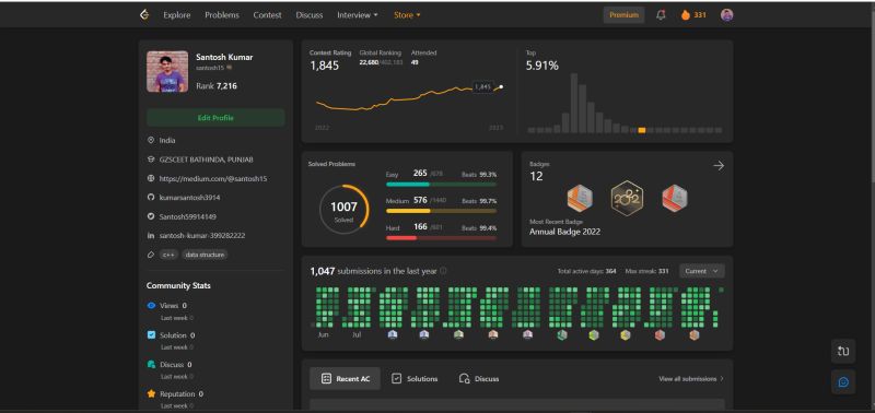 Santosh Kumar on LinkedIn: #leetcode #codingchallenges #problemsolving ... Santosh Kumar on LinkedIn: #leetcode #codingchallenges #problemsolving ...