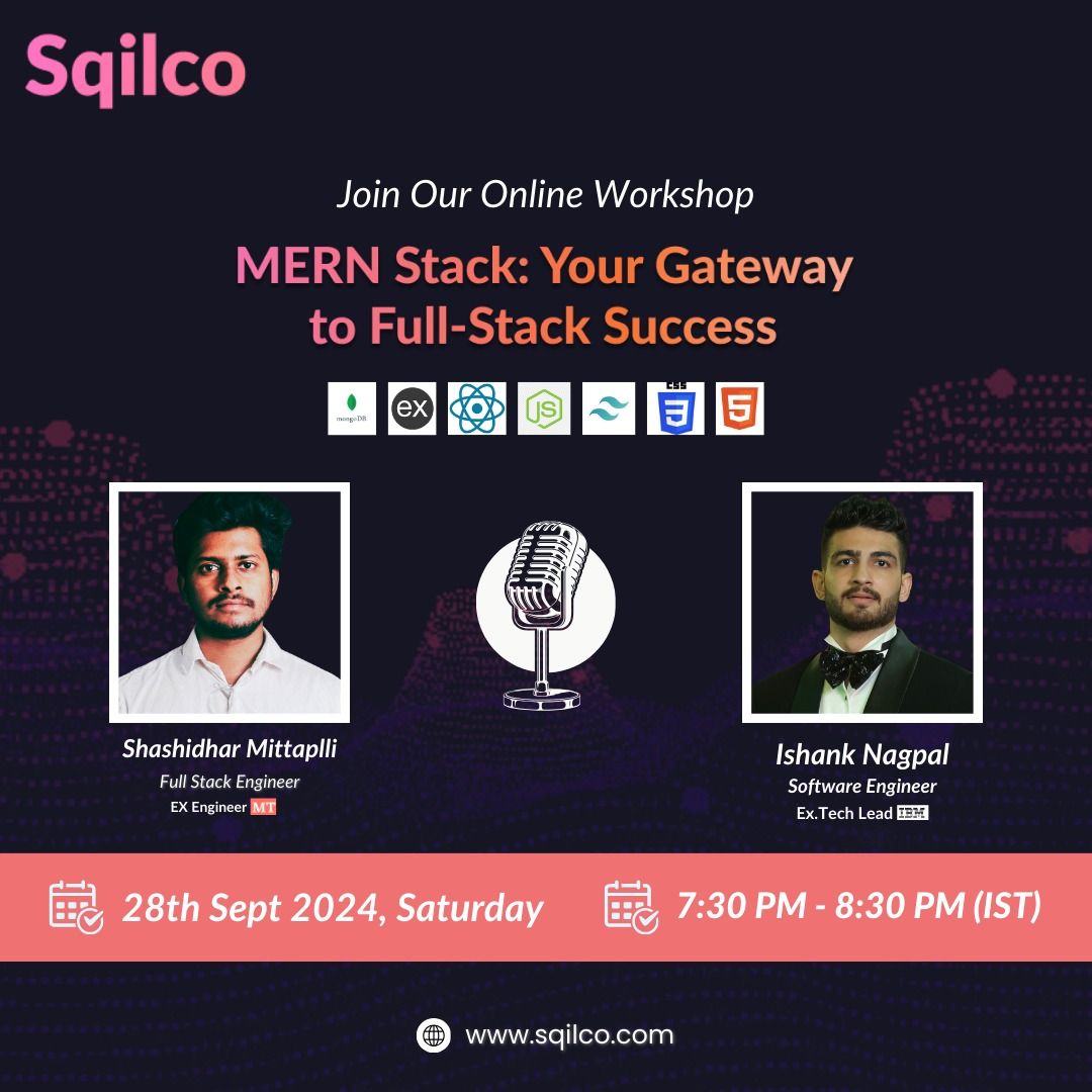 Sqilco on LinkedIn: #mernstack #fullstackdeveloper #onlineworkshop # ... Sqilco on LinkedIn: #mernstack #fullstackdeveloper #onlineworkshop # ...