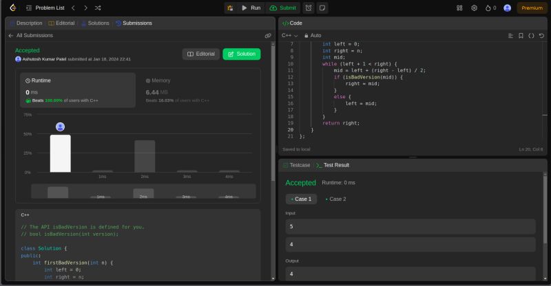 Day 56 of #100DaysOfCode challenge: Identify the bad version | Ashutosh ... Day 56 of #100DaysOfCode challenge: Identify the bad version | Ashutosh ...