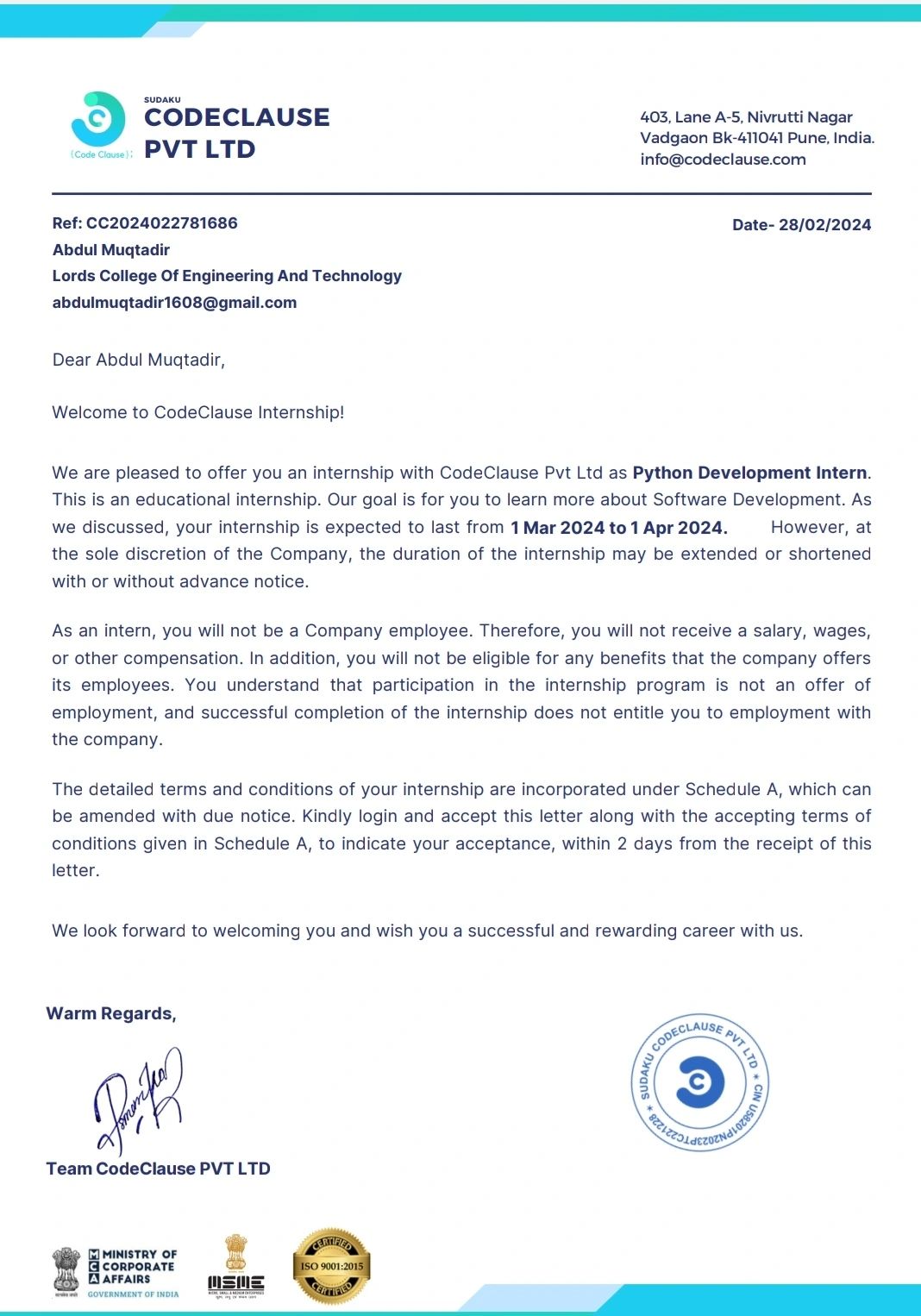 Abdul Muqtadir on LinkedIn: #pythonprogramming #internshipexperience # ... Abdul Muqtadir on LinkedIn: #pythonprogramming #internshipexperience # ...