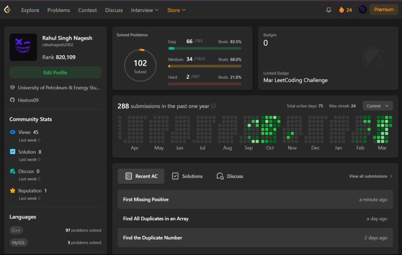 Rahul Singh Nagesh on LinkedIn: #leetcode #codingjourney ... Rahul Singh Nagesh on LinkedIn: #leetcode #codingjourney ...