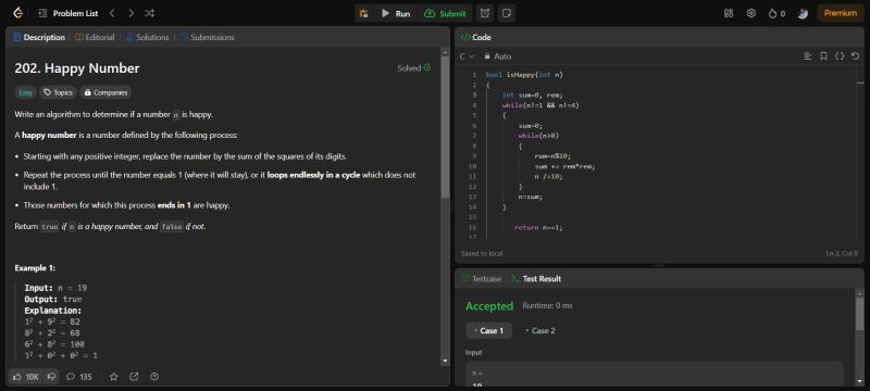Day 5 of LeetCode Code Challenge: Happy Number | TANNU AGARWAL posted ... Day 5 of LeetCode Code Challenge: Happy Number | TANNU AGARWAL posted ...