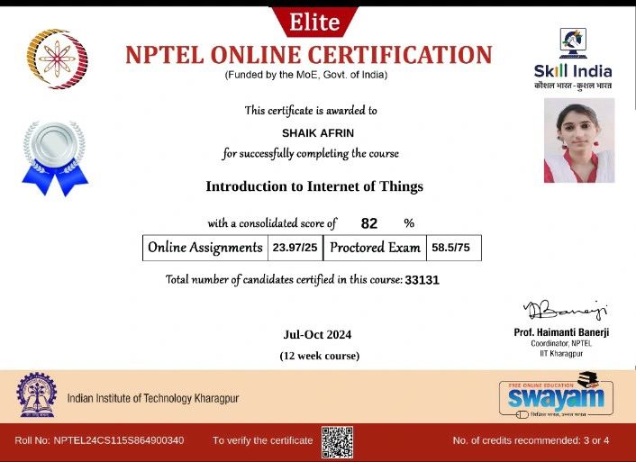Afrin Shaik on LinkedIn: #iot #nptel #lifelonglearning # ... Afrin Shaik on LinkedIn: #iot #nptel #lifelonglearning # ...