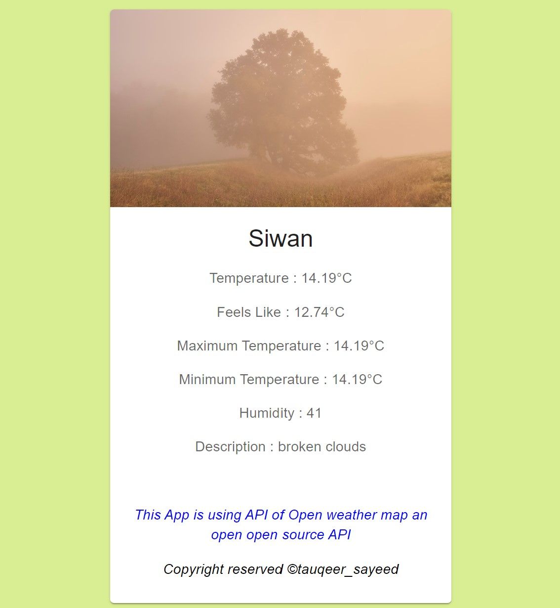 TAUQEER SAYEED on LinkedIn: #react #weatherapp #apiintegration # ... TAUQEER SAYEED on LinkedIn: #react #weatherapp #apiintegration # ...