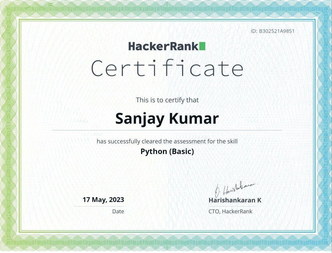 Darla Sanjay Kumar on LinkedIn: #hackerrank #python #coding #learning Darla Sanjay Kumar on LinkedIn: #hackerrank #python #coding #learning