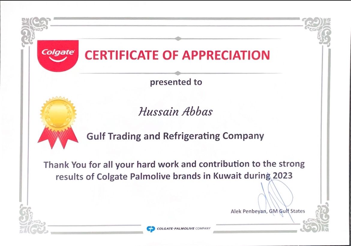 Hussain Abbas on LinkedIn: Thank you ( Colgate ) for believing in me ... Hussain Abbas on LinkedIn: Thank you ( Colgate ) for believing in me ...