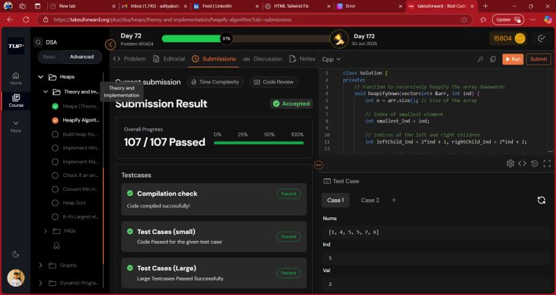 #codingjourney #dsa #takeuforward #heaps #algorithms | Aditya Bakshi #codingjourney #dsa #takeuforward #heaps #algorithms | Aditya Bakshi