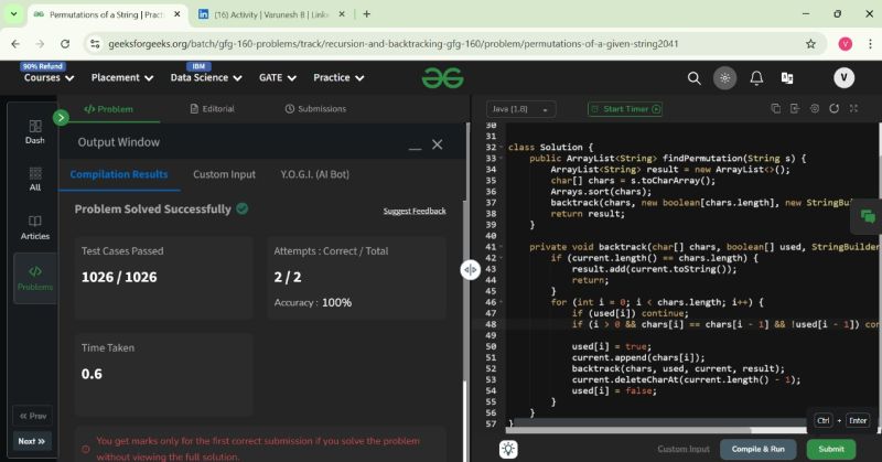 #dsa #codingchallenge #geeksforgeeks #backtracking #recursion… | Varunesh B #dsa #codingchallenge #geeksforgeeks #backtracking #recursion… | Varunesh B
