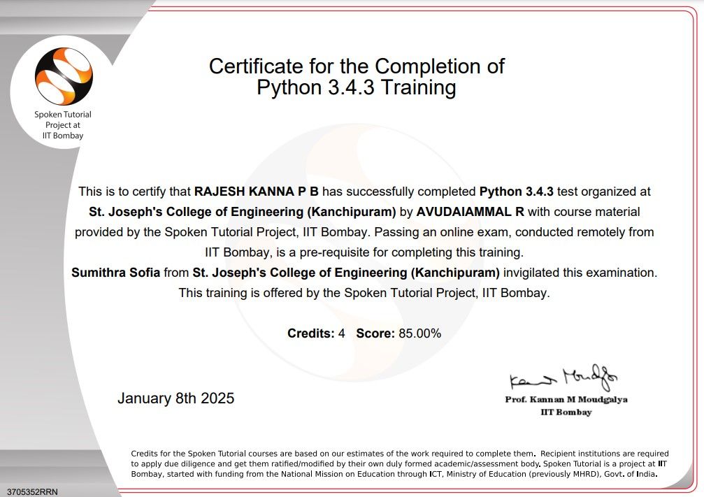 #python #learning #achievement #iitbombay | Rajesh Kanna #python #learning #achievement #iitbombay | Rajesh Kanna