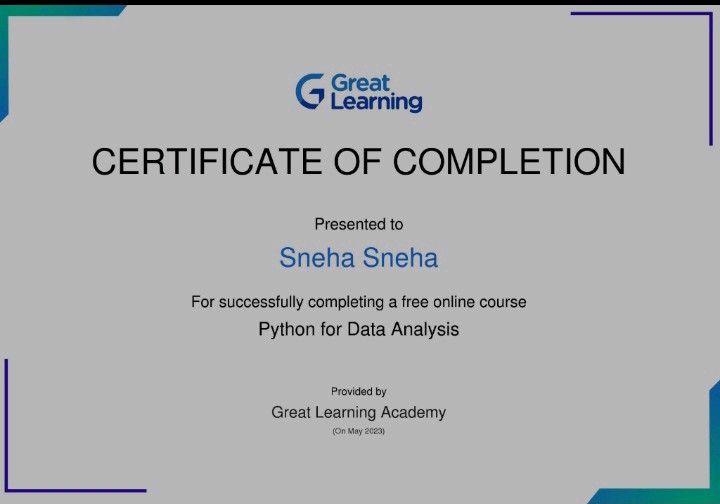 Sneha Sivakumar on LinkedIn: #completed #python #dataanalysis Sneha Sivakumar on LinkedIn: #completed #python #dataanalysis