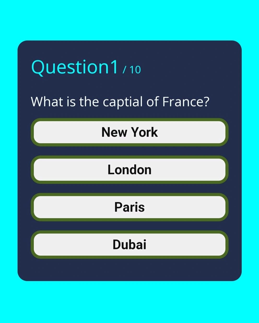 Dear All I'm built a dynamic quiz app using HTML, CSS, and JavaScript ... Dear All I'm built a dynamic quiz app using HTML, CSS, and JavaScript ...