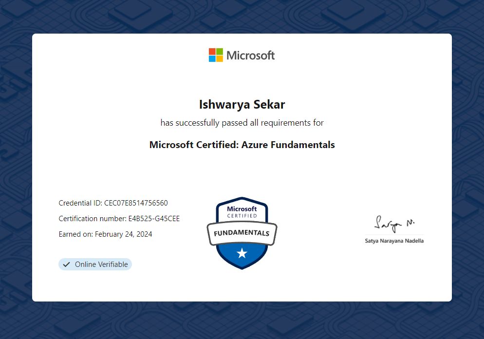 Ishwarya Sekar on LinkedIn: Happy to share that I have earned new ... Ishwarya Sekar on LinkedIn: Happy to share that I have earned new ...