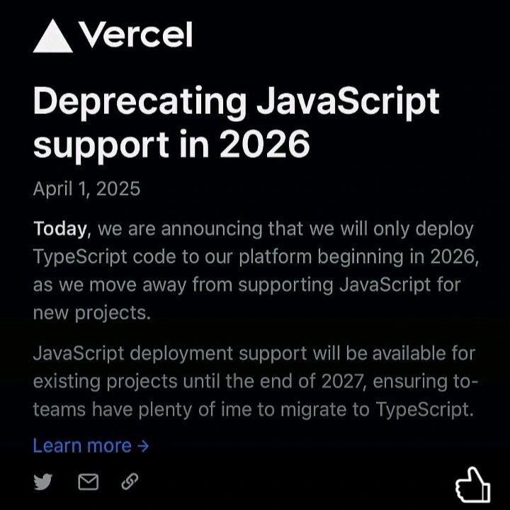 Vercel drops JavaScript, supports TypeScript only | Micheal Olowookere ... Vercel drops JavaScript, supports TypeScript only | Micheal Olowookere ...