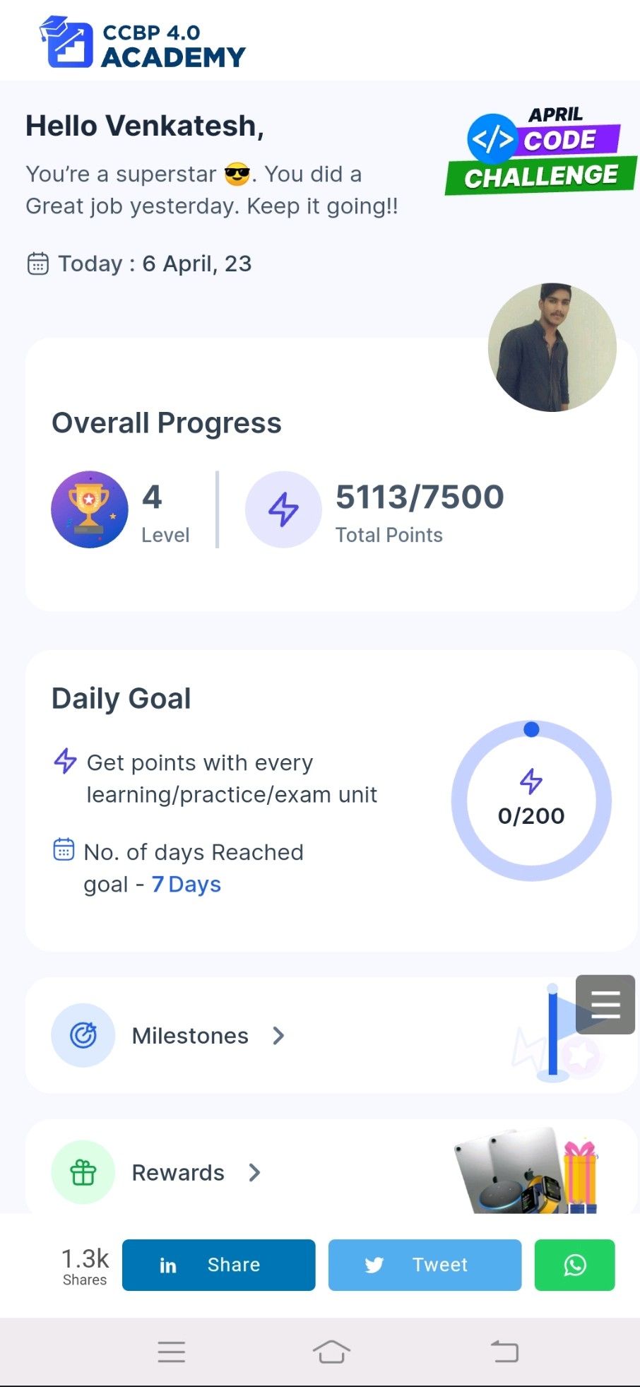 venkatesh dhaki on LinkedIn: #aprilcodechallenge #nxtwave #ccbp venkatesh dhaki on LinkedIn: #aprilcodechallenge #nxtwave #ccbp