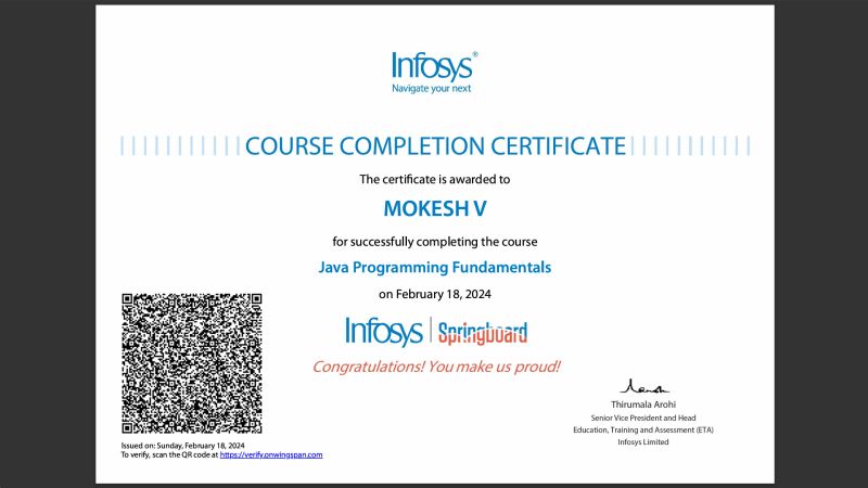 #java #programming #infosys #softwaredevelopment #linkedinpost | Mokesh V #java #programming #infosys #softwaredevelopment #linkedinpost | Mokesh V