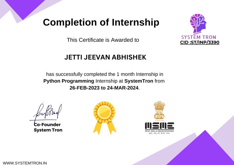 #systemtron #python #pythonprogramming | Jeevan Abhishek Jetti #systemtron #python #pythonprogramming | Jeevan Abhishek Jetti