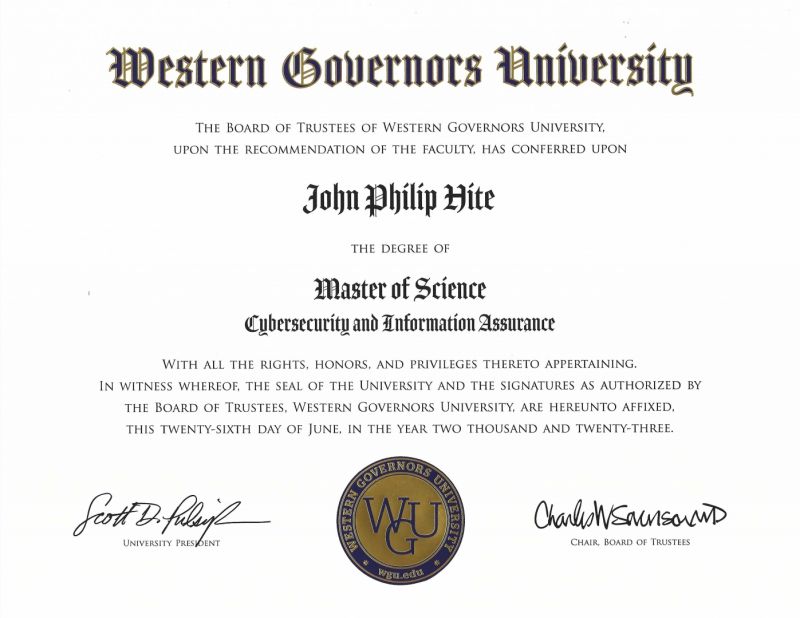 John Hite, MSCSIA, CISSP, CEH, ENP on LinkedIn: #wgu #umassglobal # ... John Hite, MSCSIA, CISSP, CEH, ENP on LinkedIn: #wgu #umassglobal # ...
