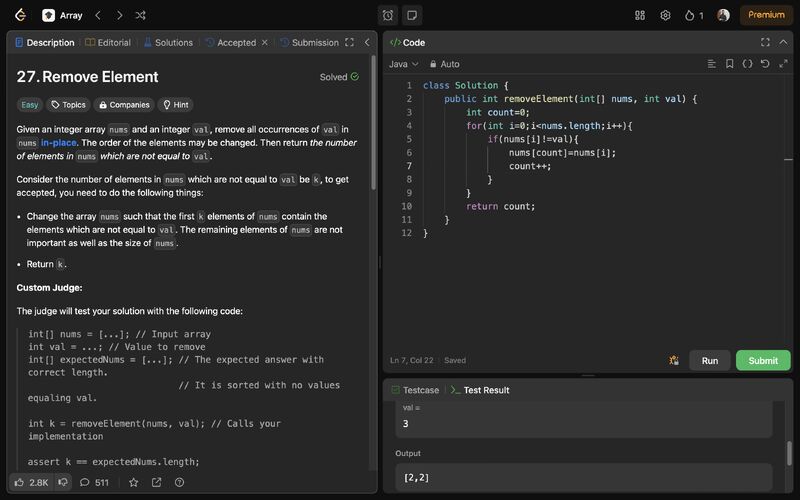 Challenge: Remove Element Problem on LeetCode_27 | Vivek Chaudhary ... Challenge: Remove Element Problem on LeetCode_27 | Vivek Chaudhary ...