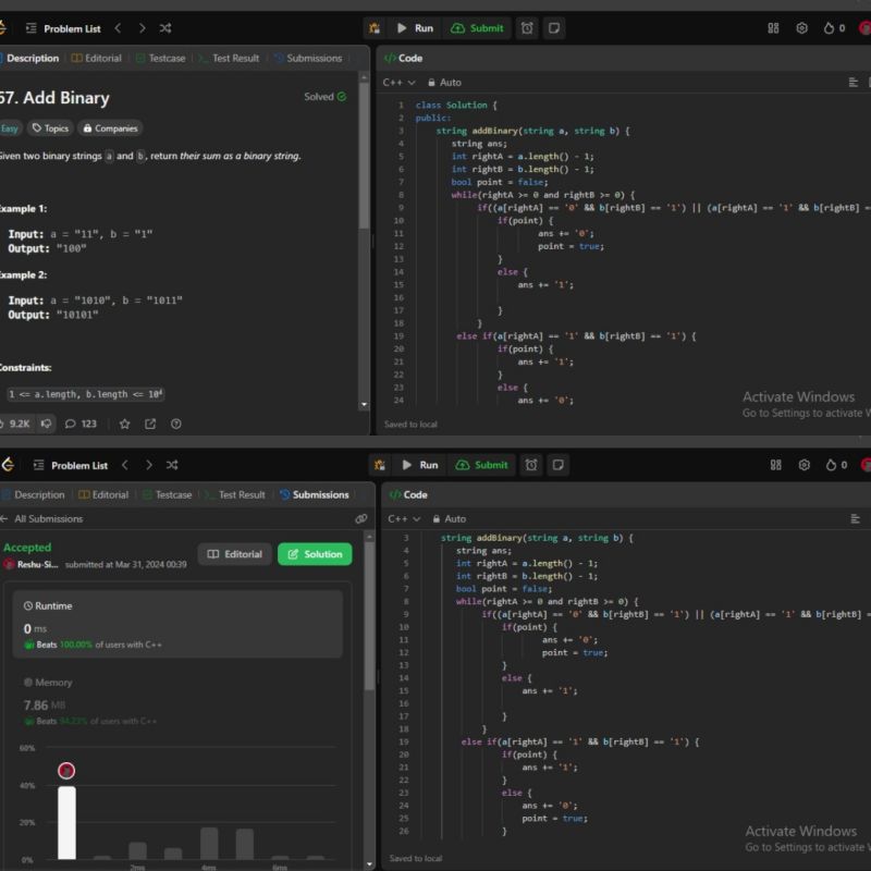 How to Add binary strings on LeetCode | Reshu Singh posted on the topic ... How to Add binary strings on LeetCode | Reshu Singh posted on the topic ...