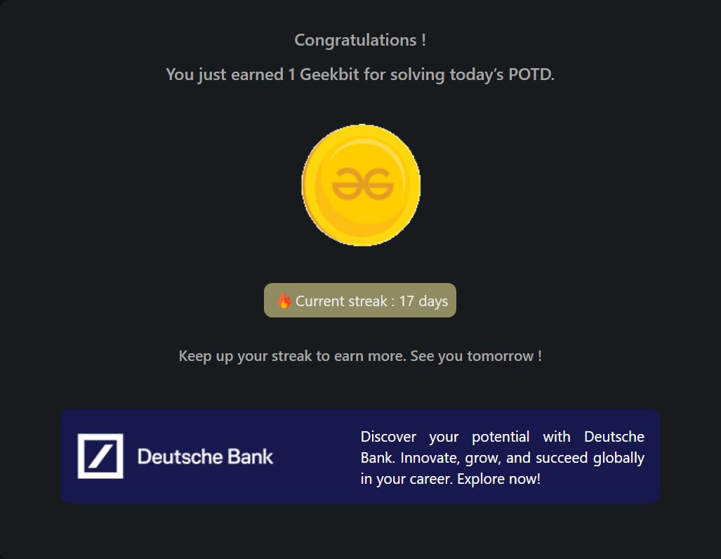 Rohit Kumar Naik on LinkedIn: #day_17 #geekstreak2024 #deutschebank # ... Rohit Kumar Naik on LinkedIn: #day_17 #geekstreak2024 #deutschebank # ...