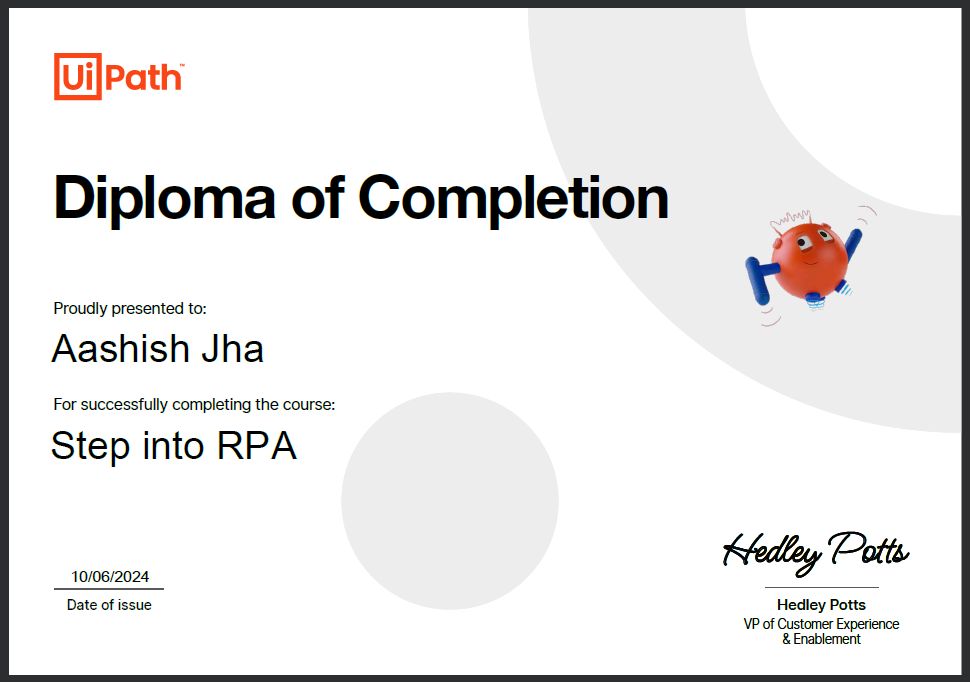 Aashish Kumar Jha on LinkedIn: #rpa #uipath #stepintorpa #automation # ... Aashish Kumar Jha on LinkedIn: #rpa #uipath #stepintorpa #automation # ...