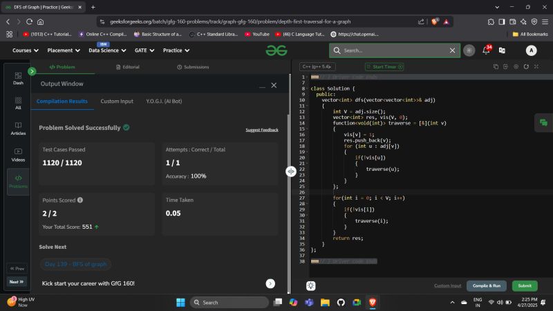 #gfg #dsa #graphalgorithms #depthfirstsearch #dfs #problemsolving ... #gfg #dsa #graphalgorithms #depthfirstsearch #dfs #problemsolving ...