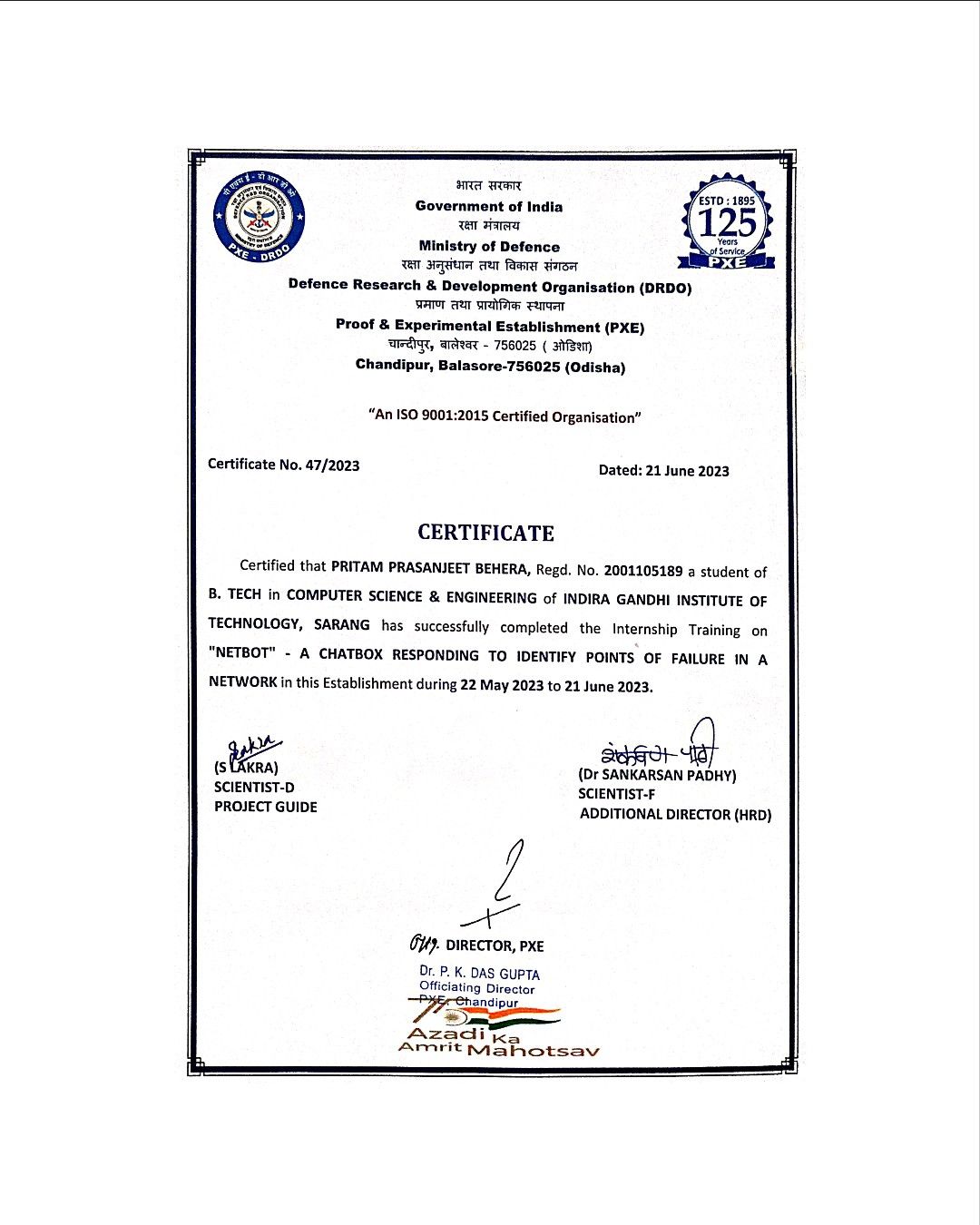 Pritam Prasanjeet Behera on LinkedIn: #internshipcompletion Pritam Prasanjeet Behera on LinkedIn: #internshipcompletion