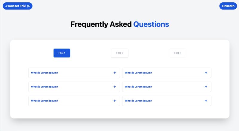 #webdevelopment #faqpage #reactjs #tailwindcss #webdesign… | Youssef TRIKI #webdevelopment #faqpage #reactjs #tailwindcss #webdesign… | Youssef TRIKI