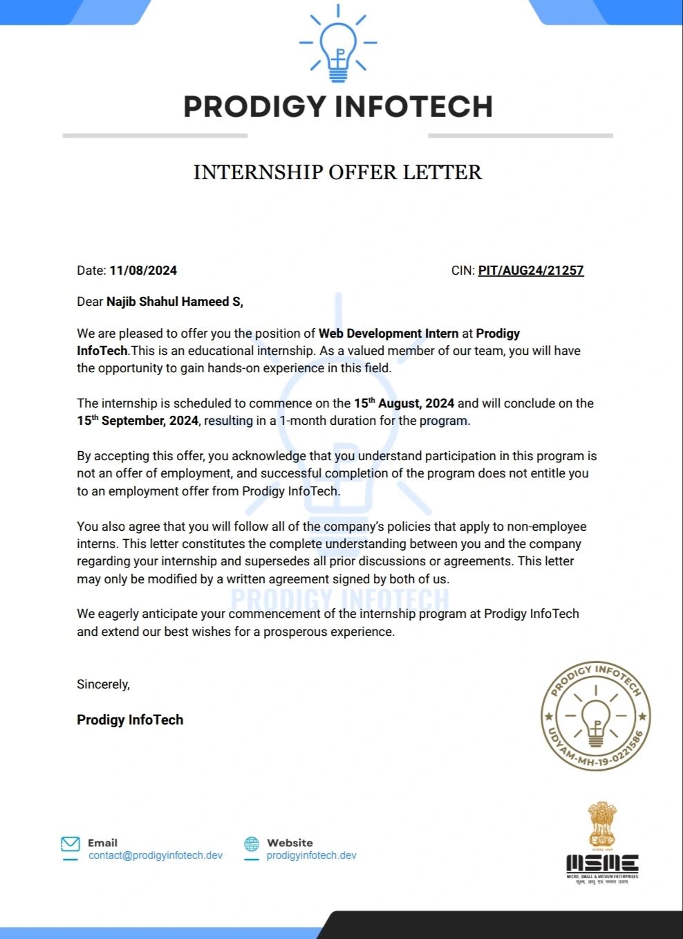 Najib Shahul Hameed on LinkedIn: #internship #webdevelopment #career # ... Najib Shahul Hameed on LinkedIn: #internship #webdevelopment #career # ...