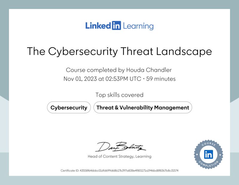 Houda Chandler on LinkedIn: Certificate of Completion Houda Chandler on LinkedIn: Certificate of Completion