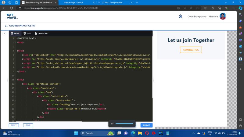 MANTHRA BASAKARAN on LinkedIn: #ccbp #nxtwave #reactjs #python #coding ... MANTHRA BASAKARAN on LinkedIn: #ccbp #nxtwave #reactjs #python #coding ...