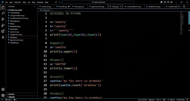 Swetha G on LinkedIn: Task 13 practice string and methods. Task 14 take ... Swetha G on LinkedIn: Task 13 practice string and methods. Task 14 take ...