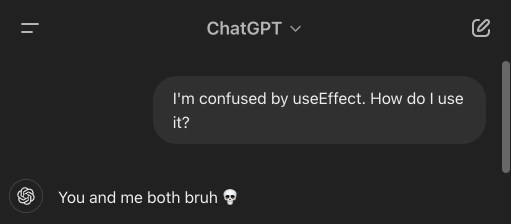 Yangshun Tay on LinkedIn: #chatgpt #react #useffect #javascript | 13 ... Yangshun Tay on LinkedIn: #chatgpt #react #useffect #javascript | 13 ...