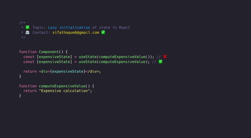 Learn about lazy initialization in React.js | Sifat Haque posted on the ... Learn about lazy initialization in React.js | Sifat Haque posted on the ...