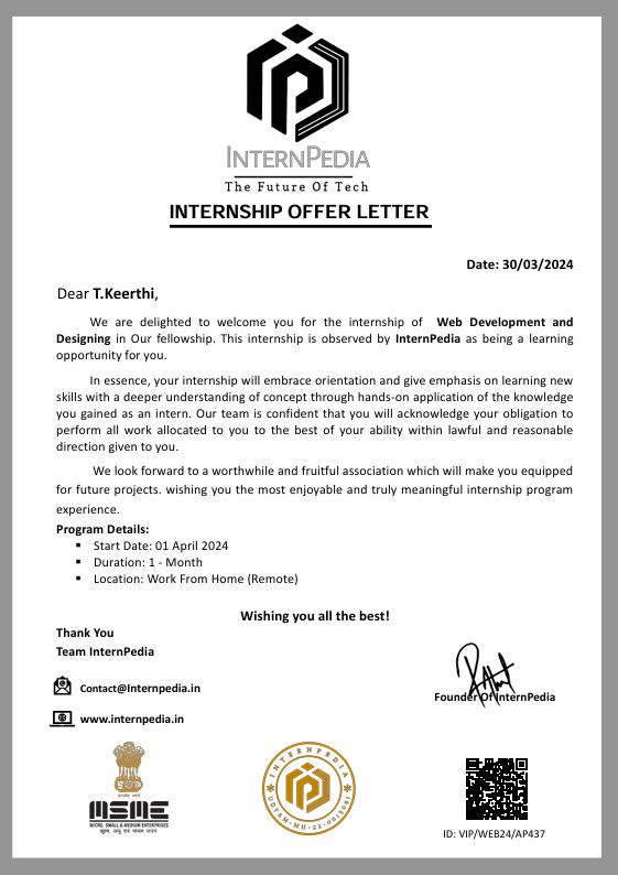 #internpedia #internship #webdev #designing | Keerthi Thimmasamudram #internpedia #internship #webdev #designing | Keerthi Thimmasamudram