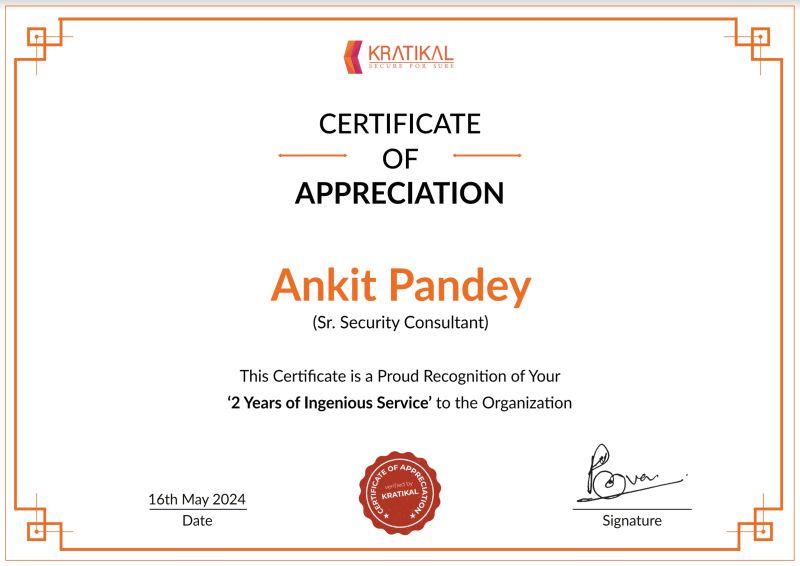 Ankit Kumar Pandey on LinkedIn: #kratikal #cybersecurity #grateful | 12 ... Ankit Kumar Pandey on LinkedIn: #kratikal #cybersecurity #grateful | 12 ...